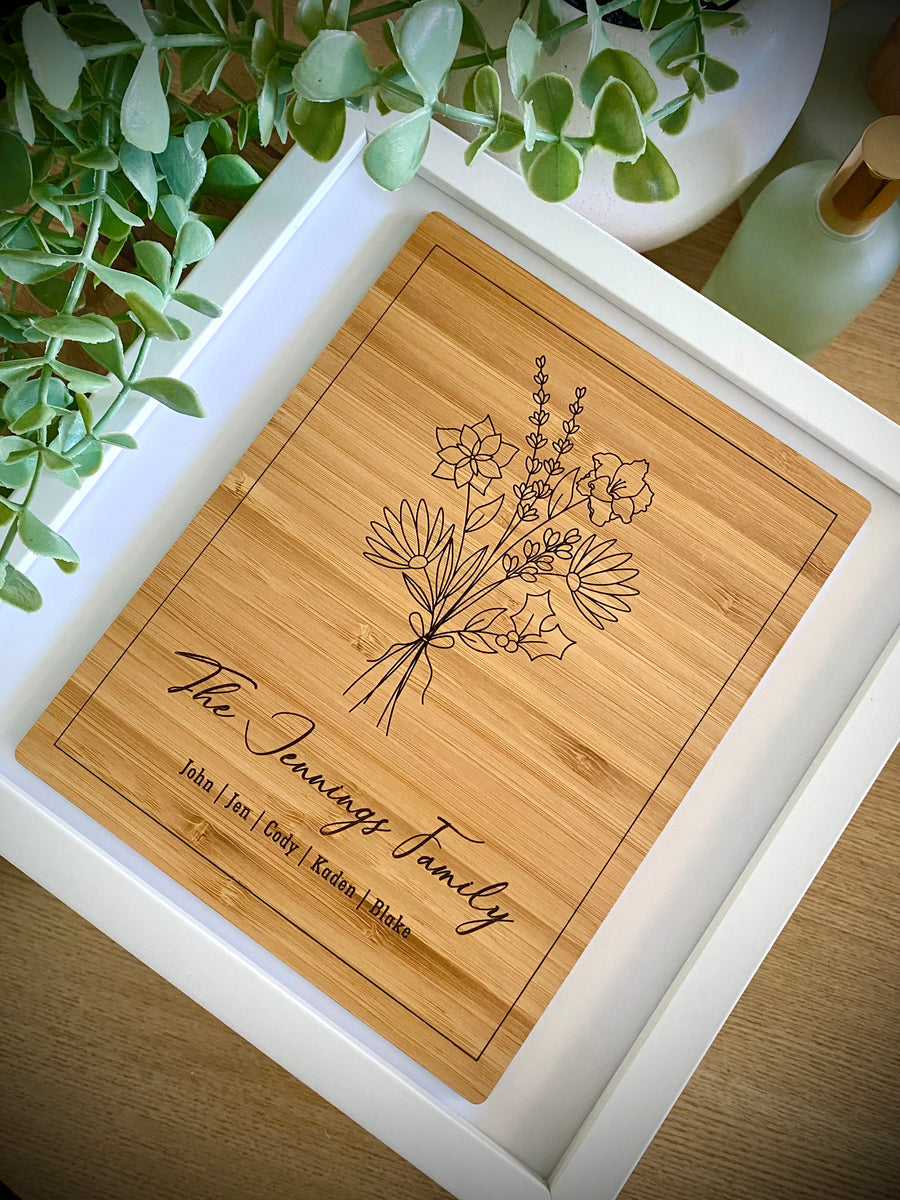 BIRTH FLOWER BOUQUET PLAQUE – Butterfly Kisses Wall Art & Decor