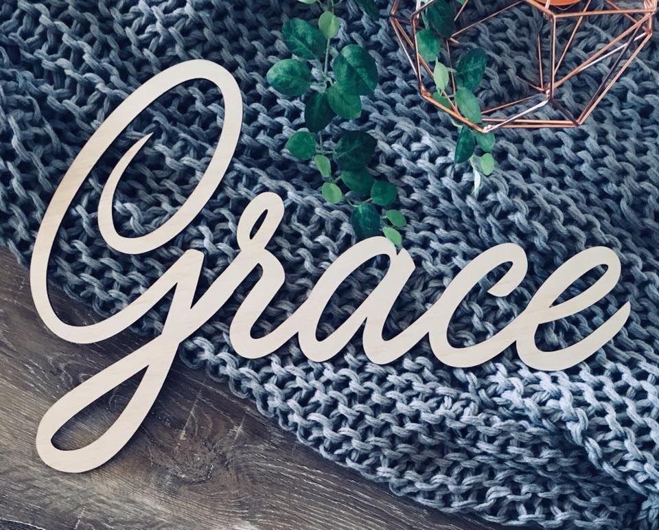 SCRIPT NAME (GRACE FONT) – Butterfly Kisses Wall Art & Decor